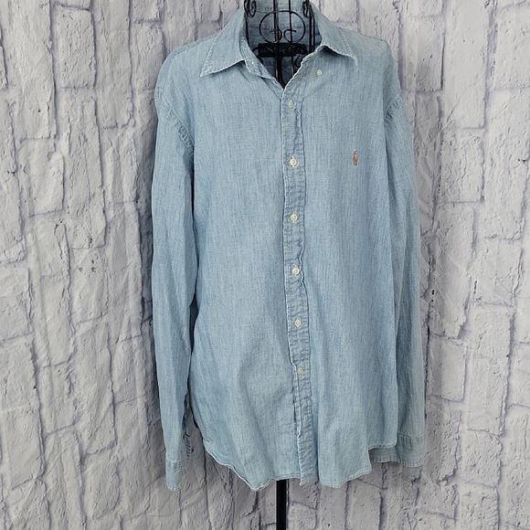 Ralph Lauren Blue Label | Shirts | Ralph Lauren Mens Light Blue Denim ...